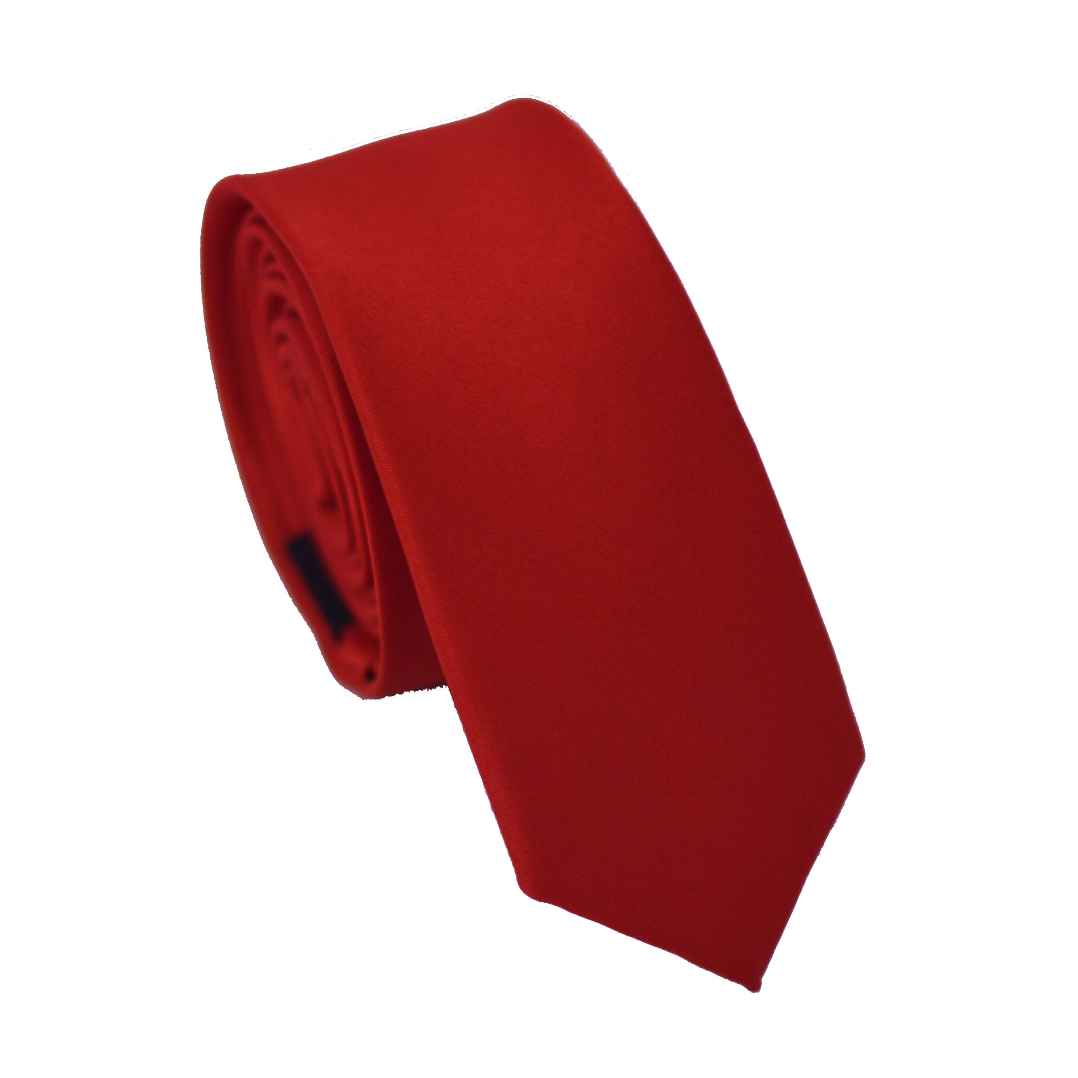 Галстук узкий красный матовый - deep red