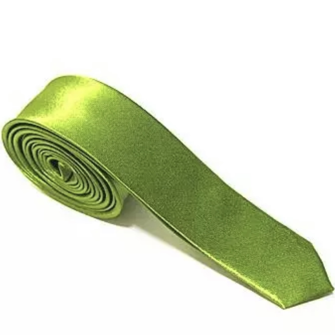 Галстук очень узкий оливковый
